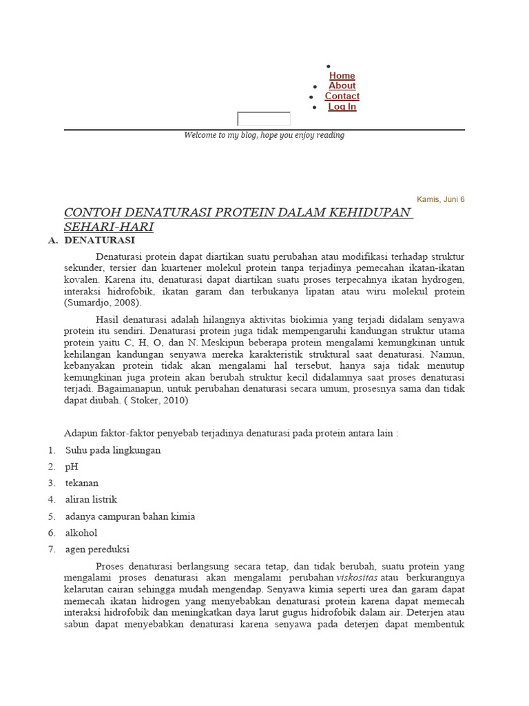 Denaturasi Protein | PDF