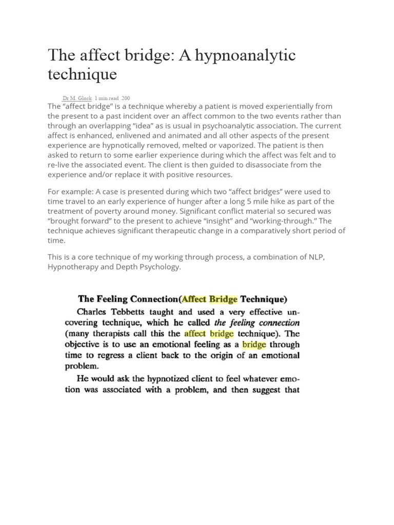 Affect Bridge | PDF | Hypnosis | Emotions