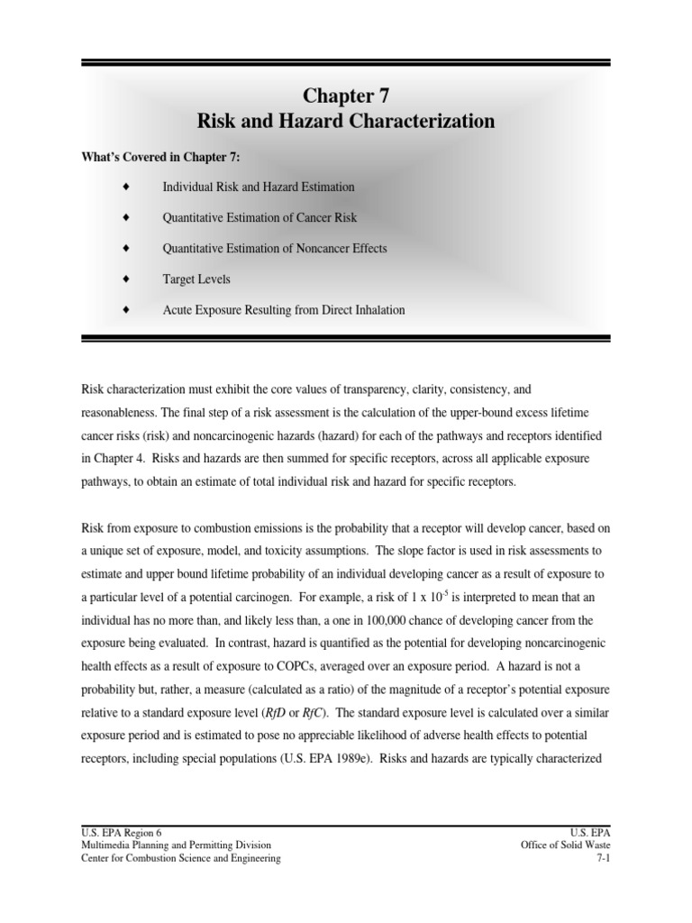 Risk Characterization Region 6 | PDF | Risk | Risk Assessment