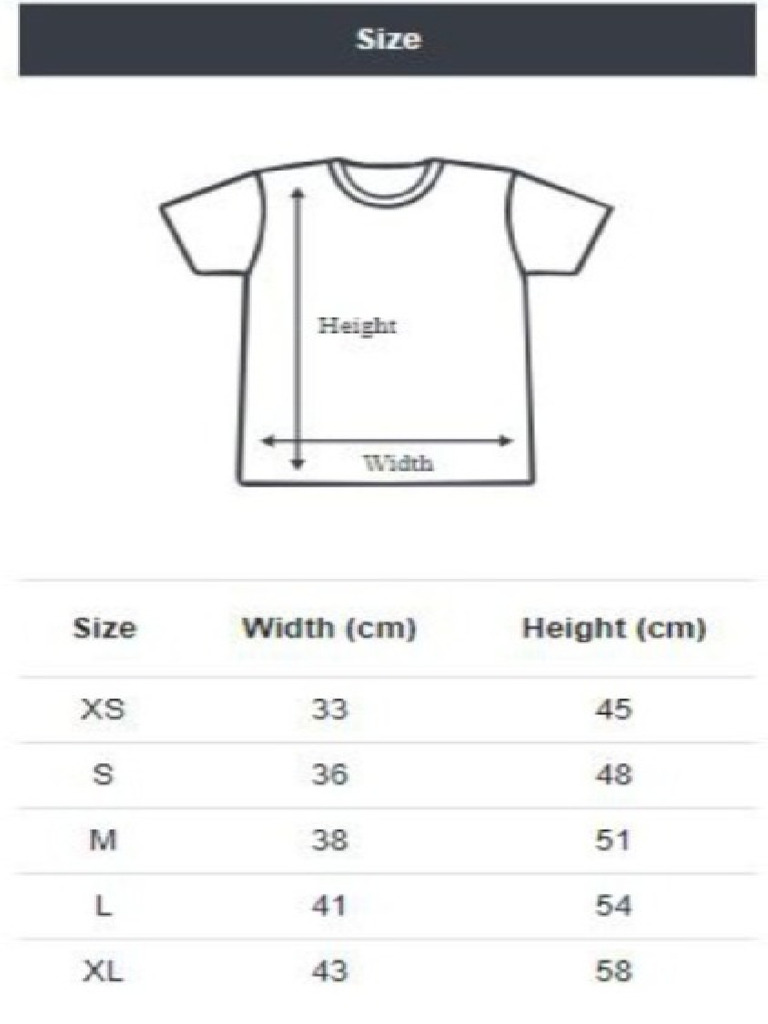 Ukuran Kaos Anak | PDF