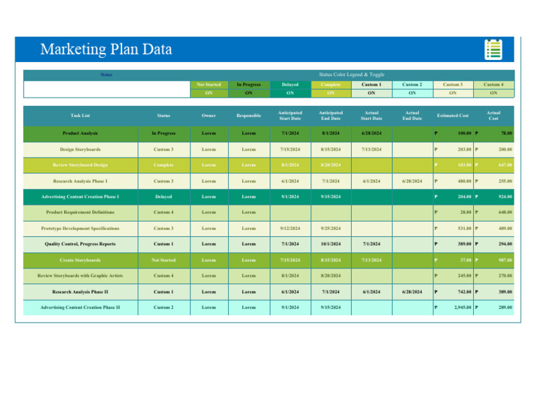 Marketing Project Planner | PDF | Marketing | Business