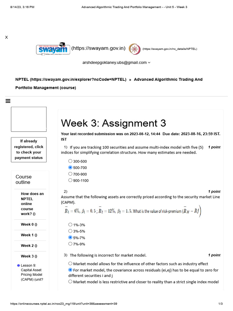Advanced Algorithmic Trading and Portfolio Management - Unit 5 - Week 3 ...