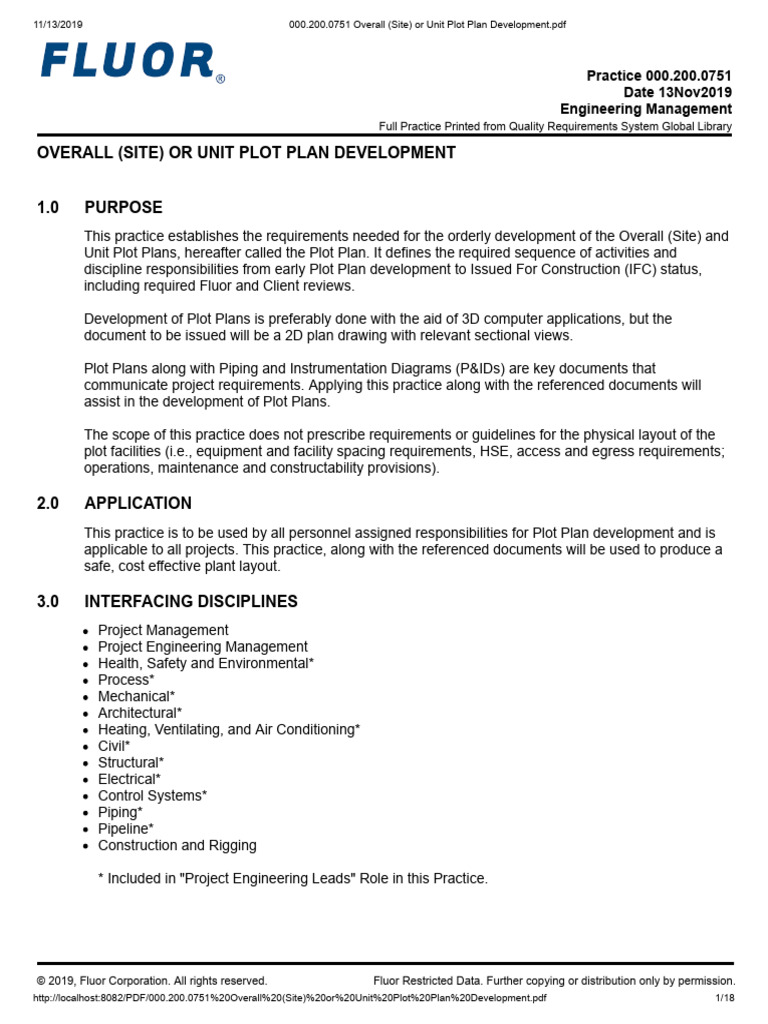 000.200.0751 Overall (Site) or Unit Plot Plan Development | PDF | Engineering | Safety