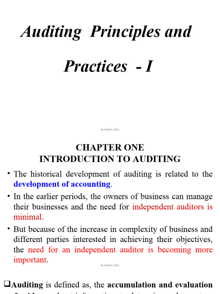 01 Auditing CH 1 | PDF | Audit | Accounting
