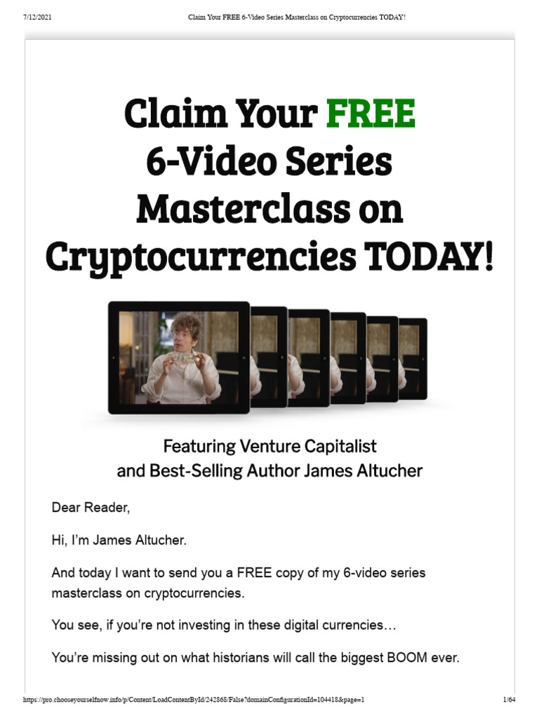Altucher Masterclass On Crypto | PDF | Cryptocurrency | Investing