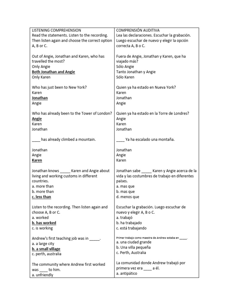 Practica Ingles V | PDF