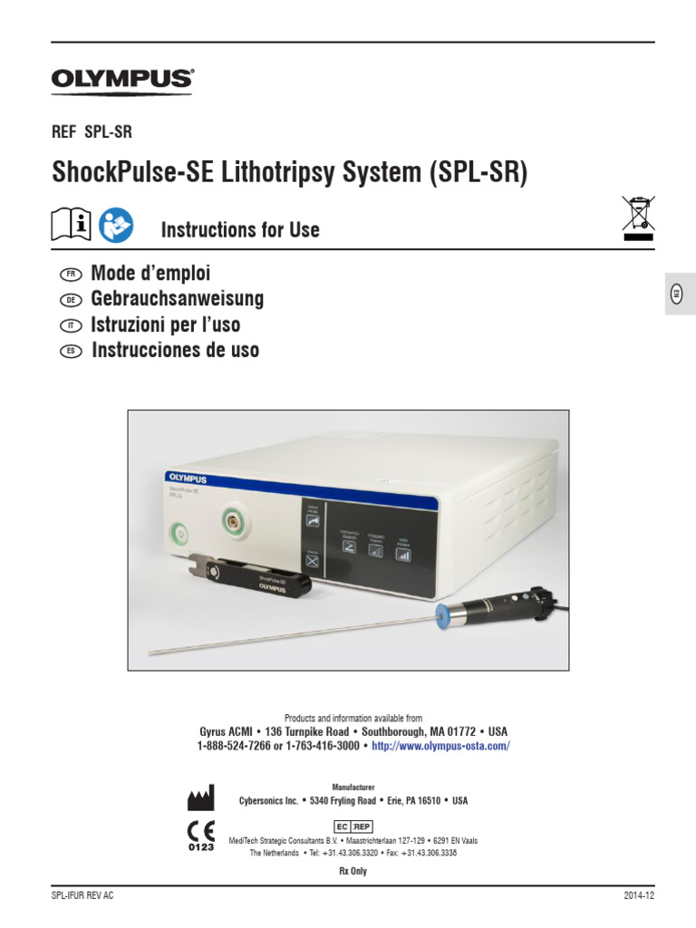 SPL-T Olympus Lithotripsy Guide | PDF | Medical Device ...
