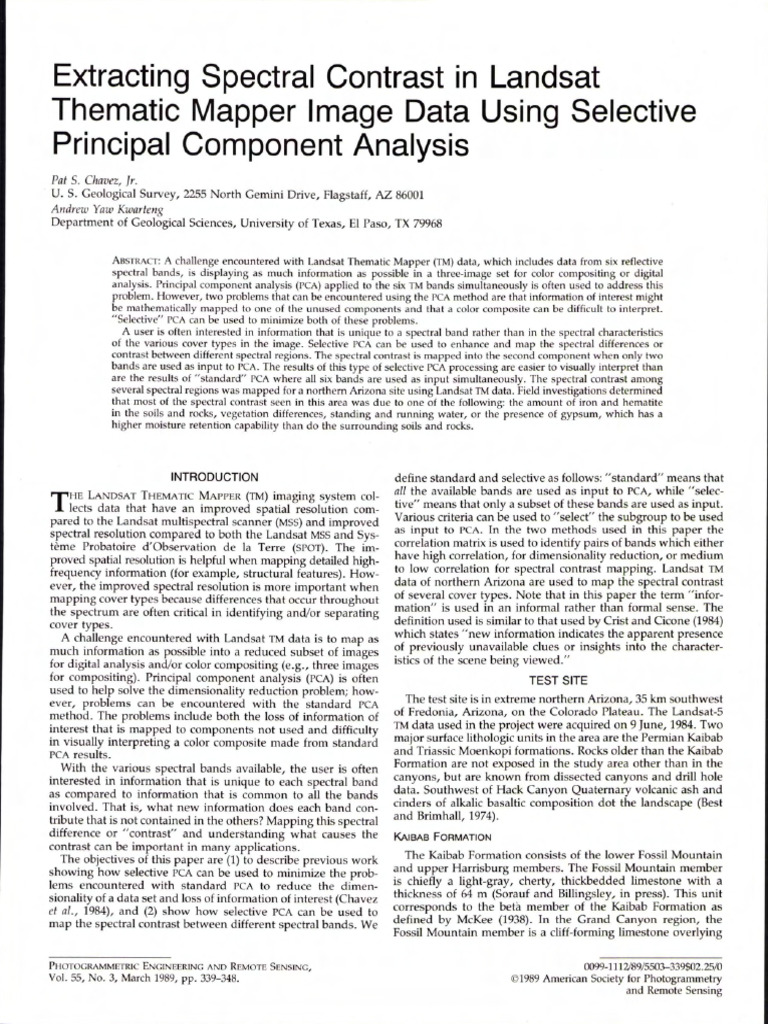 Extracting Spectral Contrast in Landsat Thematic Mapper Image Data Using Selective Principal ...
