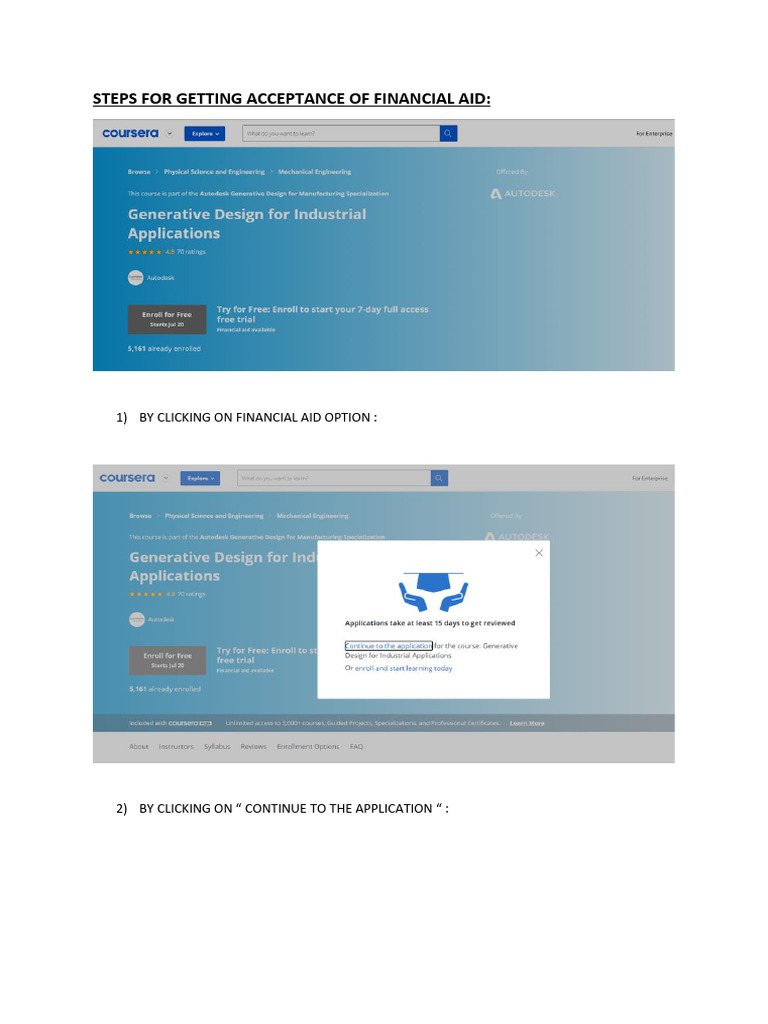 Steps For Getting Acceptance of Financial Aid | PDF | Student Financial ...