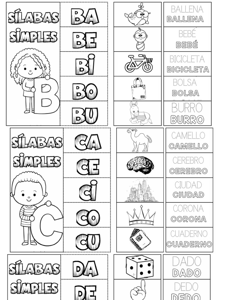 Actividades de Sílabas para Niños | PDF