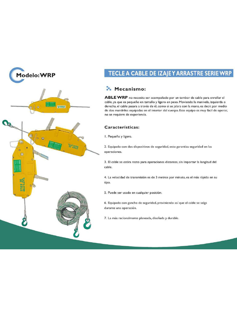 Ficha Tecnica de Tirfor Able | PDF
