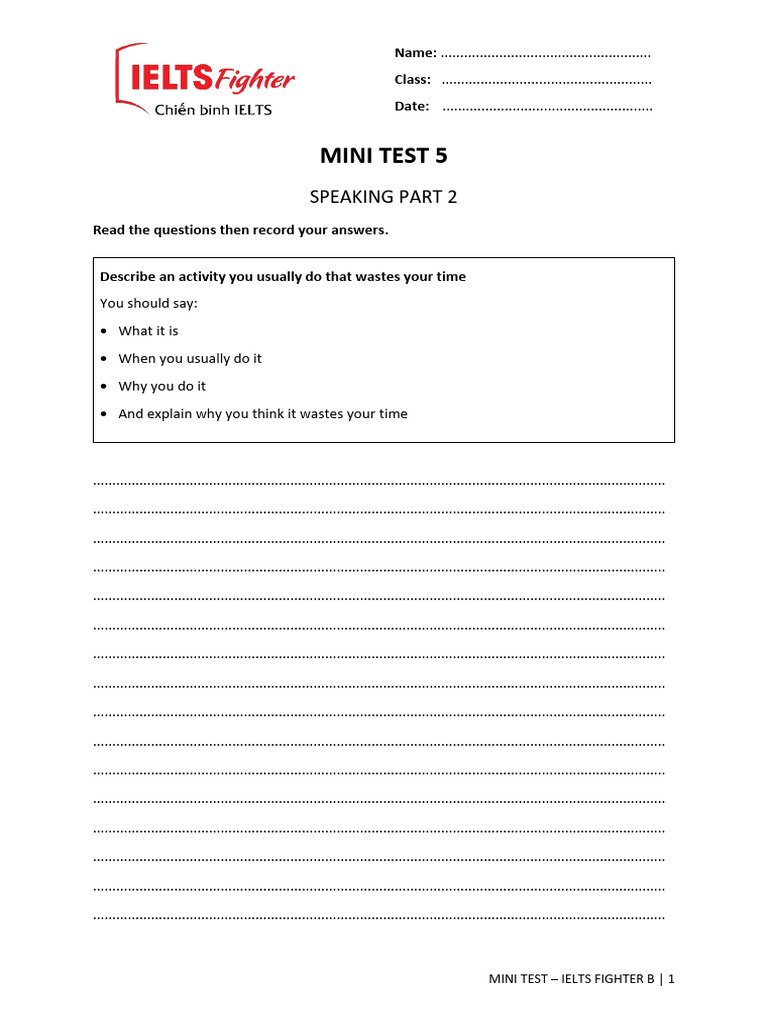 Mini Test 5 | PDF | International English Language Testing System ...