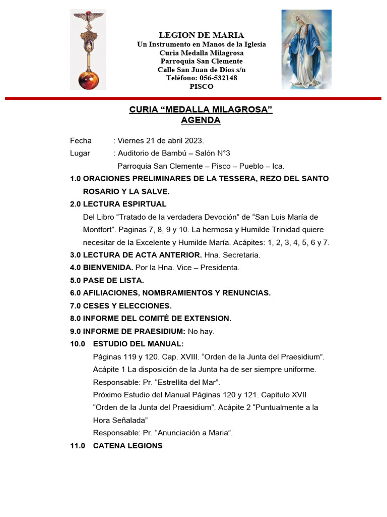 Legion de Maria | PDF | María, madre de Jesús | Iglesia Católica