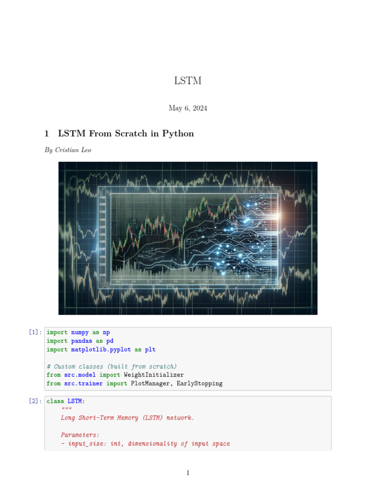 Lstm From Scratch In Python Pdf Parameter Computer Programming Computer Programming