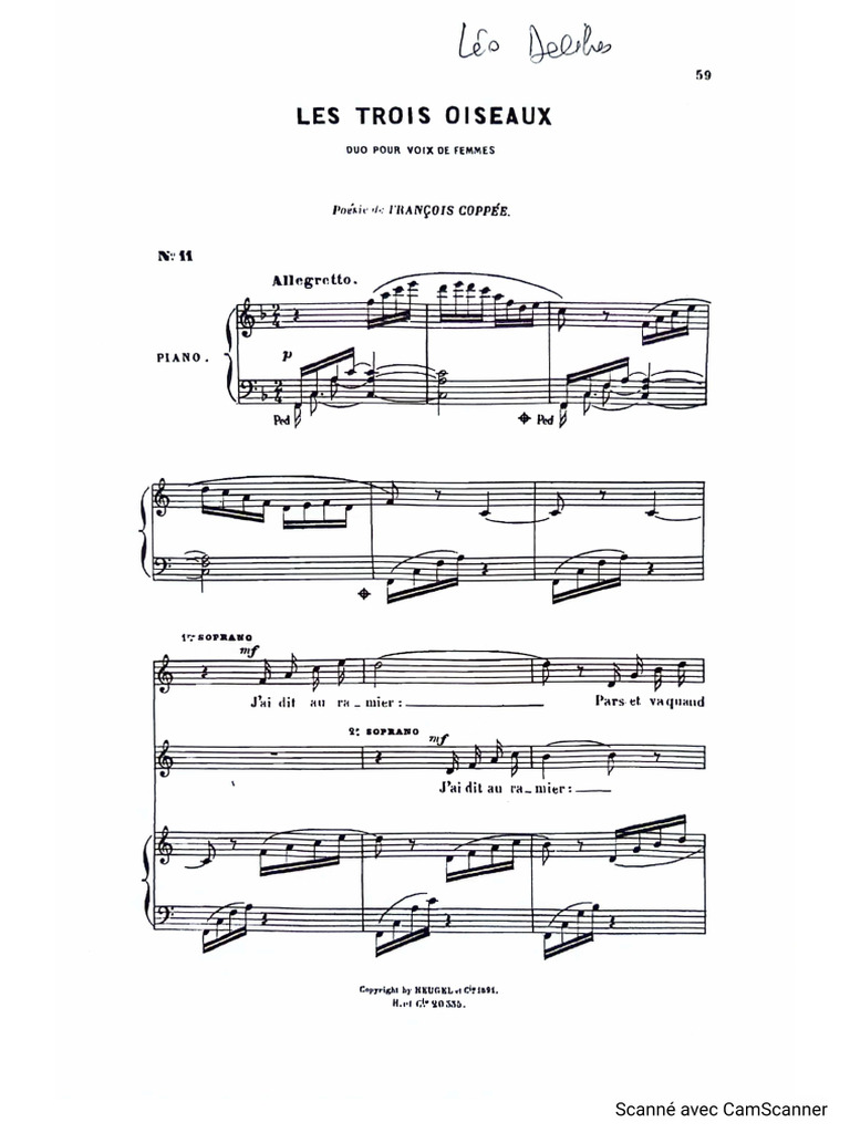 Les 3 Oiseaux Delibes | PDF