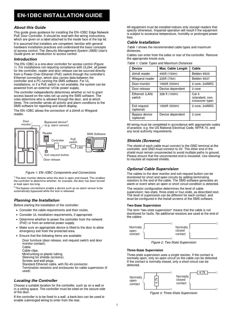 EN-1DBC INSTALLATION GUIDE - G4S Technology | PDF | Access Control ...