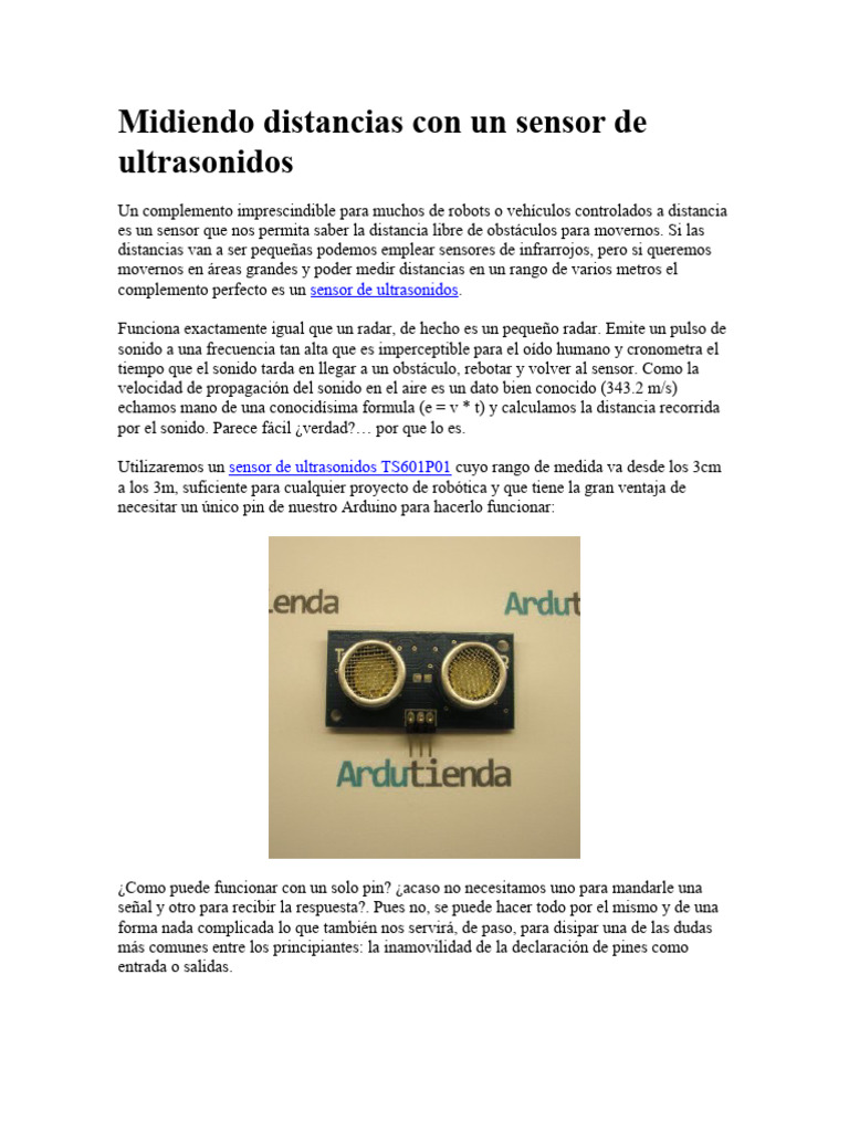 Sensor de Ultrasonidos | PDF | Ultrasonido | Sonido