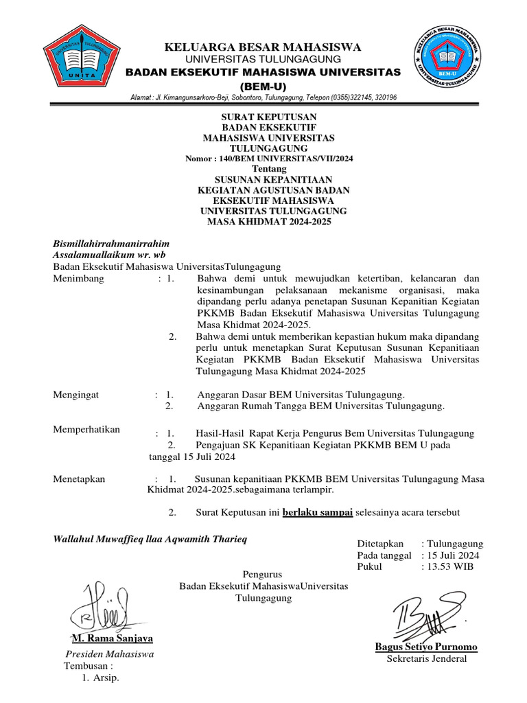 SK Panitia PKKMB Bem U 24 | PDF