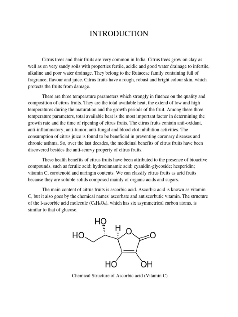 Introduction of Ascorbic Acid | PDF | Vitamin C | Antioxidant