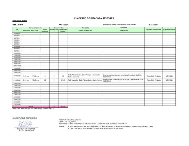 BITACORA MES JUNIO - 20 y 21 | PDF