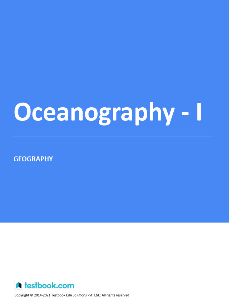 Oceanography - I - Study Notes | PDF | Continental Shelf | Oceans