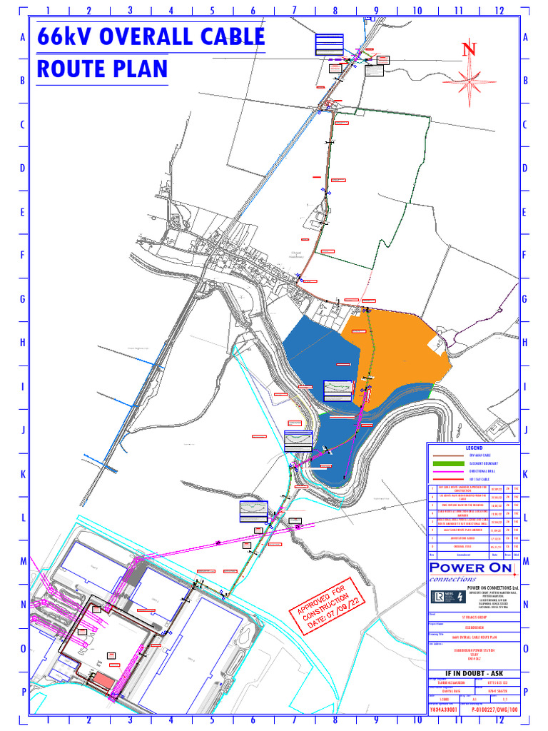 P 0100227 DWG 100 Rev7 66kV Overall Cable Route Plan | PDF