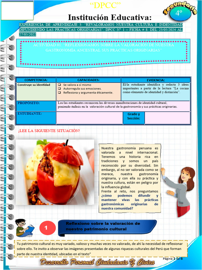 Clases 5º Act 1 DPCC Uni 3 | PDF | Patrimonio cultural | Perú