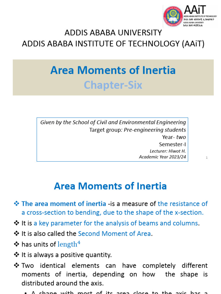 Chapter-Six-Moment of Inertia | PDF | Bending | Mechanics