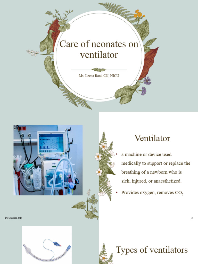 Care of Neonates On Ventilator | PDF | Clinical Medicine | Medical ...