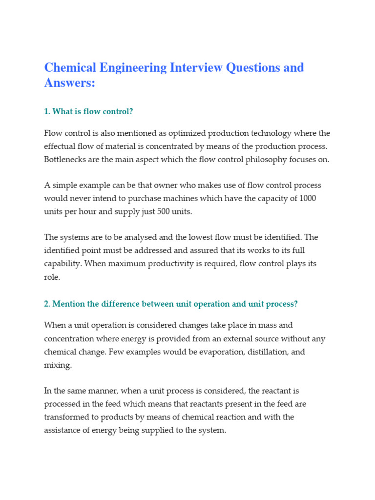 Chemical Engineering Interview Questions and Answer | PDF | Greenhouse ... Chemical Engineering Interview Questions and Answer | PDF | Greenhouse ...