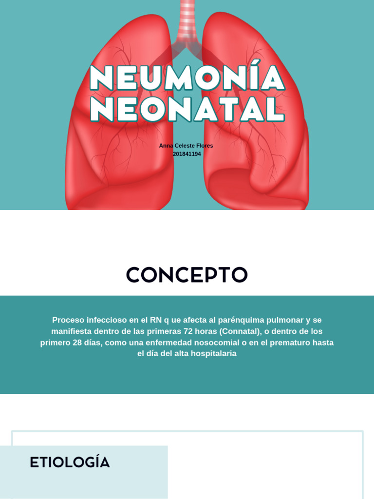 Neumonía Neonatal presentación | PDF | Neumonía | Parto prematuro