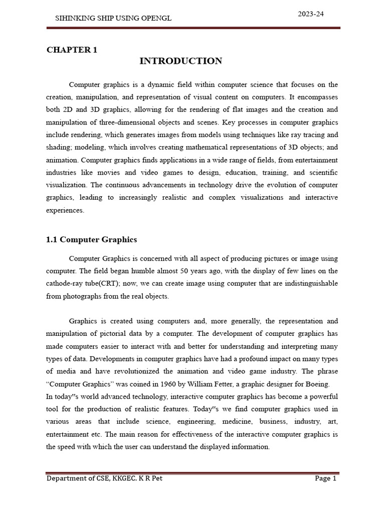shashi-1 | Download Free PDF | Computer Graphics | 3 D Computer Graphics
