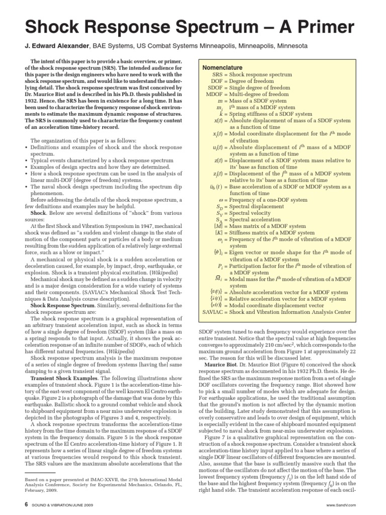 Shock Response Spectra | PDF | Normal Mode | Spectral Density