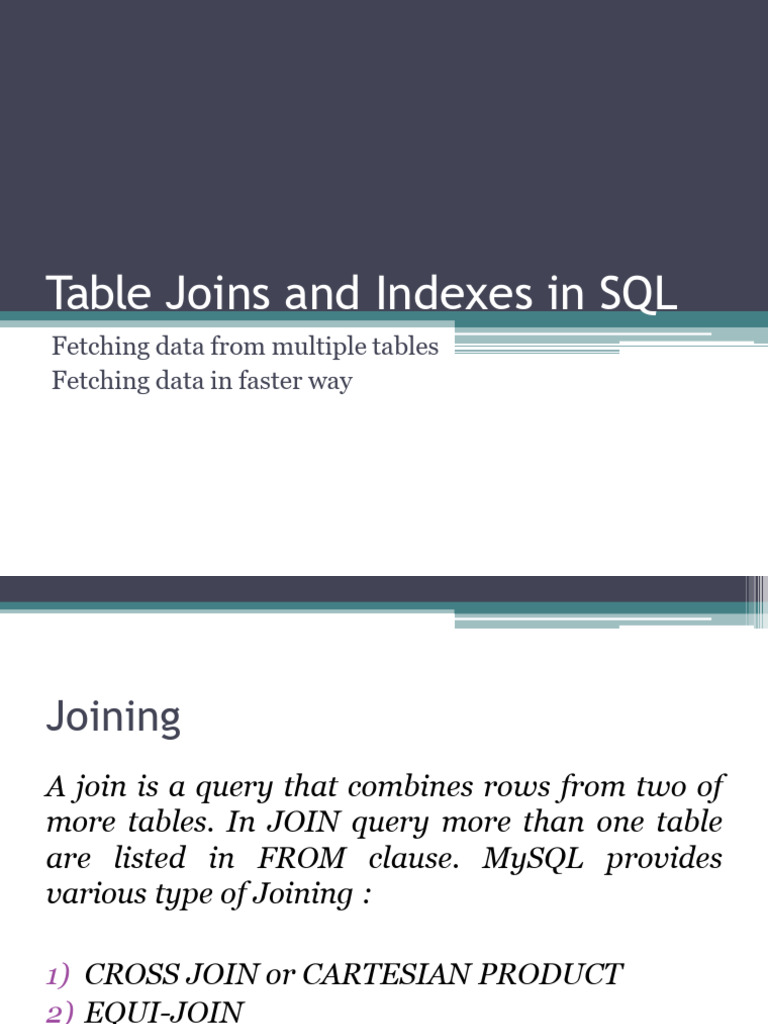 Joining SQL | PDF | Data | Computer Programming