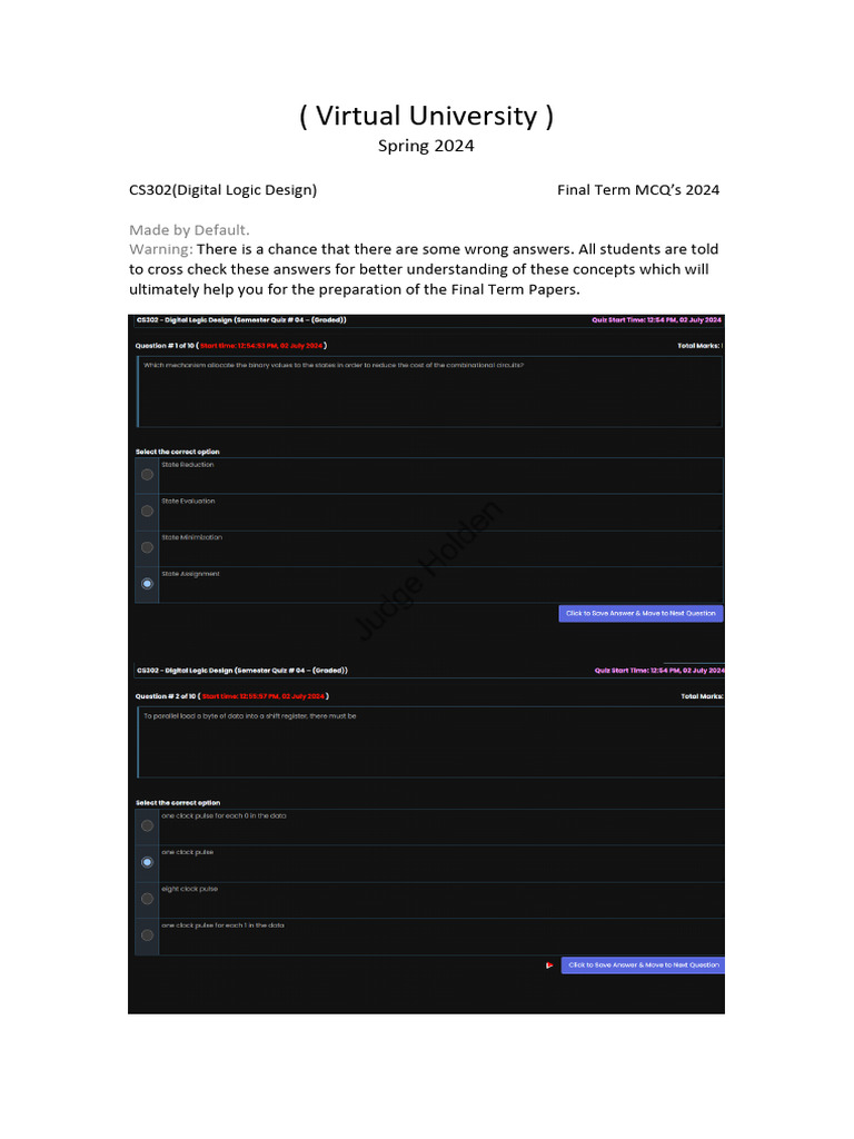 CS302 Final Term Prep Guide | PDF