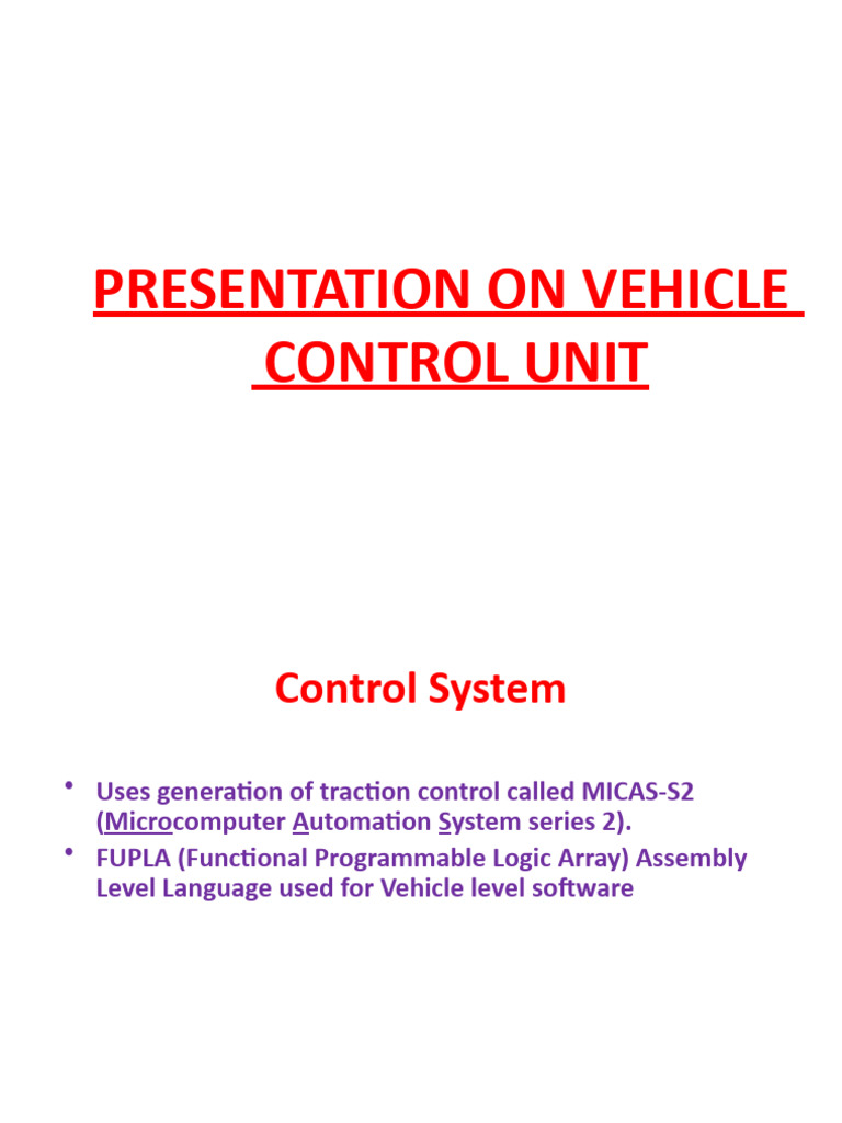 Vehicle Control Unit Overview and Functions | PDF | Analog To Digital ...