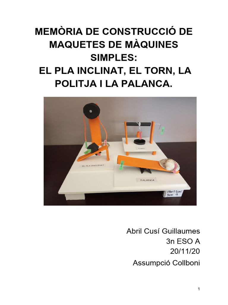 Memoria Màquines Simples | PDF