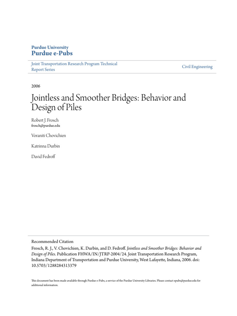Jointless and Smoother Bridges | PDF | Deep Foundation | Ductility