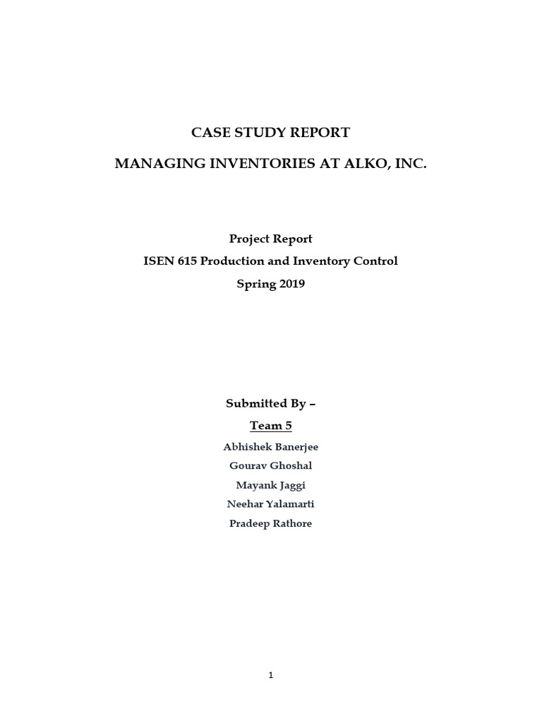 ISEN 615 Case Study Report - Team 5 | PDF | Standard Deviation | Inventory
