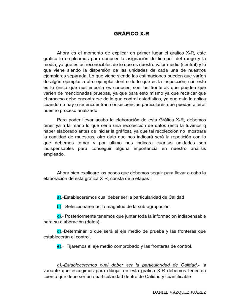 Gráfico X-R | PDF | Información | Estadísticas