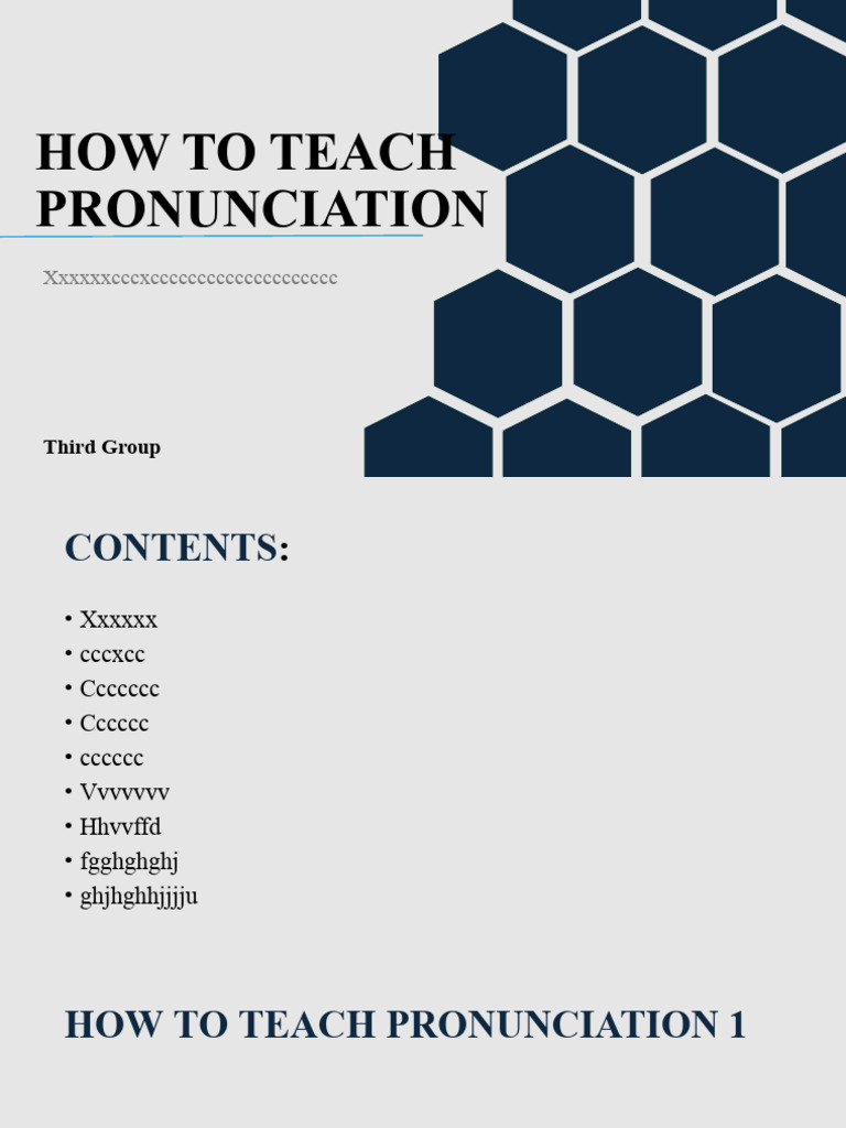 How To Teach Pronunciation | PDF