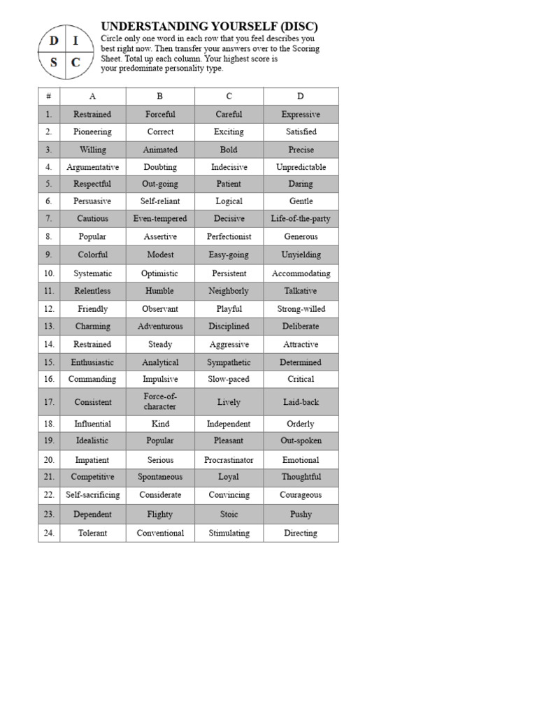 DISC Assessment | PDF | Psychology | Psychological Concepts