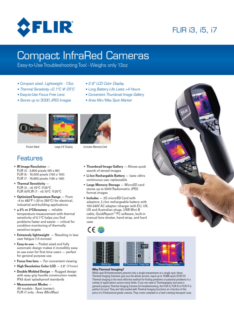 Flir I3 Datasheet | PDF | Pixel | Infrared