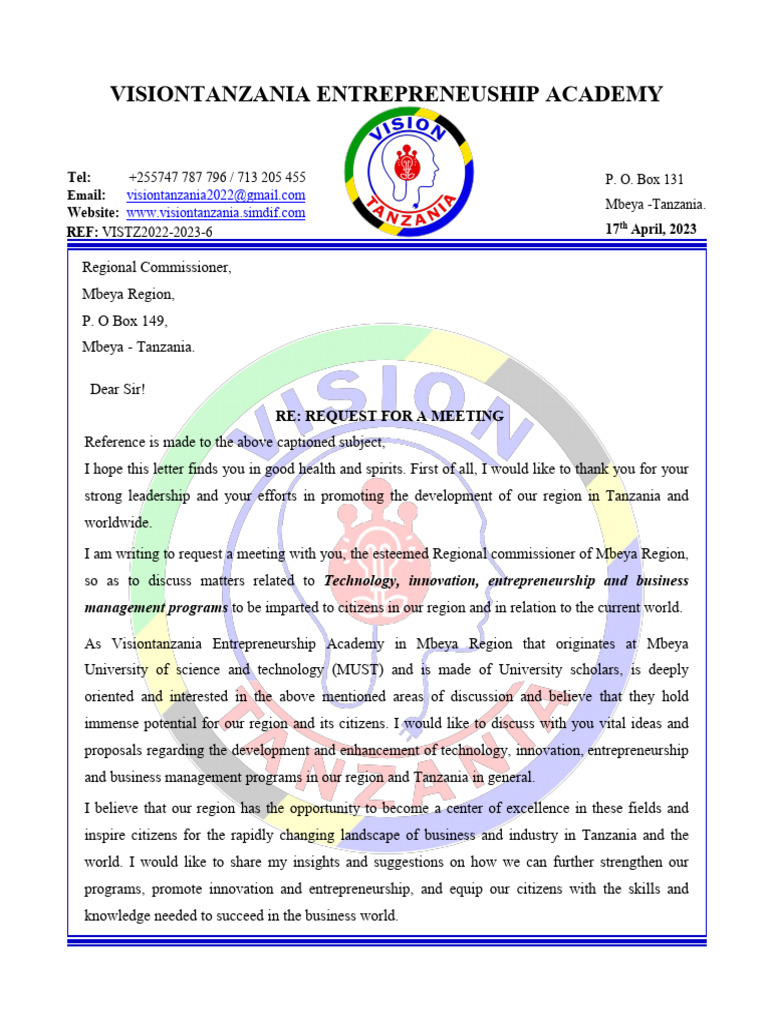 VISTZ2022-2023-6 2023-04-17 Regional Commissioner, Mbeya Region ...