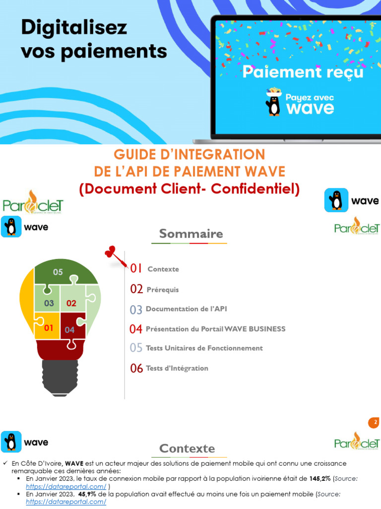 Intégration de l'API de Paiement WAVE | PDF | Internet | Internet et Web