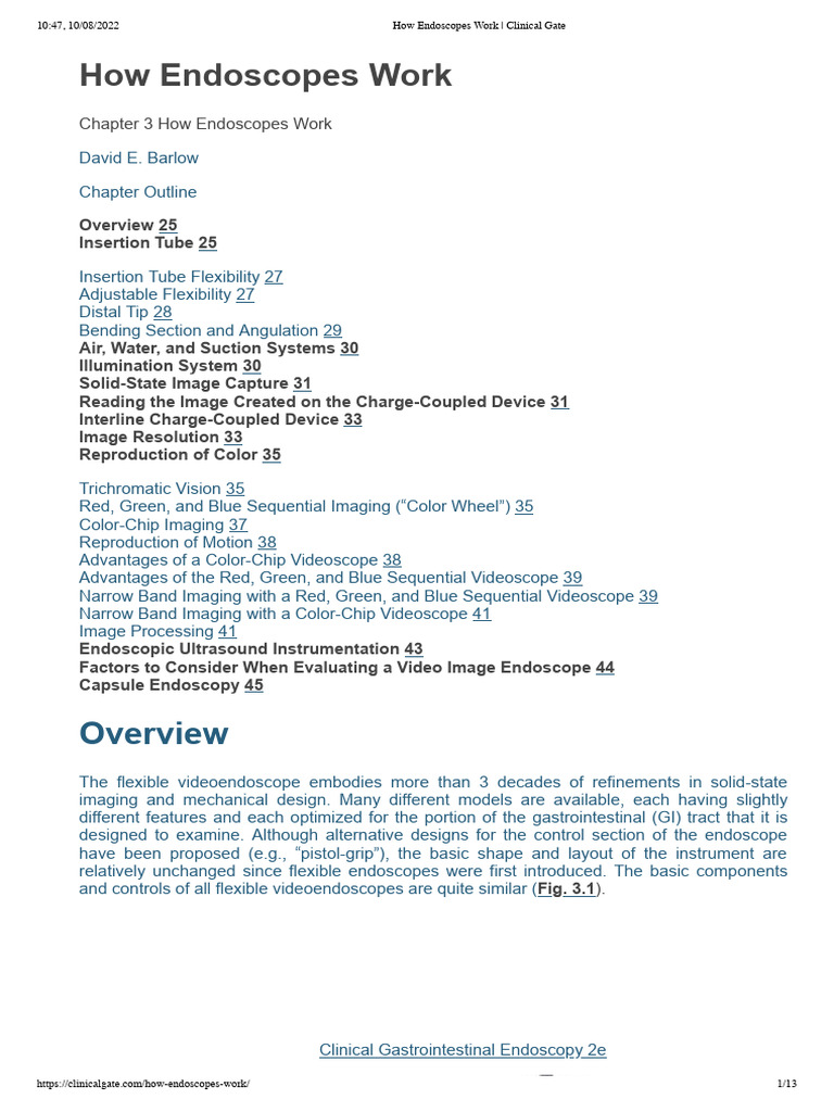 Understanding Endoscope Mechanics | PDF | Endoscopy | Charge Coupled Device