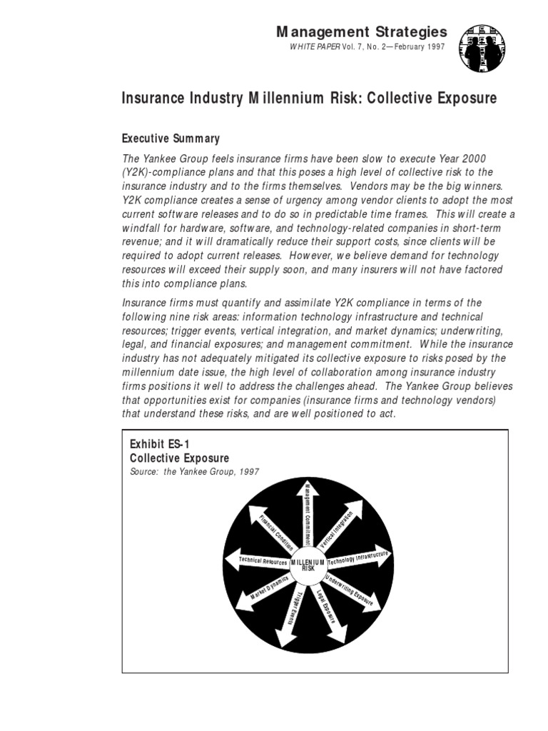 Insurance Industry Millennium Risk: Collective Exposure | PDF ...