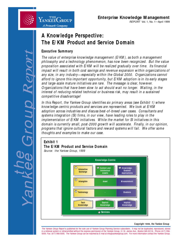 A Knowledge Perspective: The Enterprise Knowledge Management Product ...
