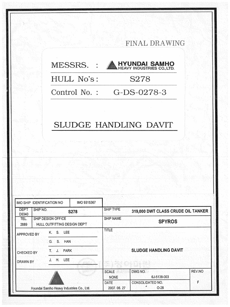 O-28, Sludge Hadling Davit | PDF