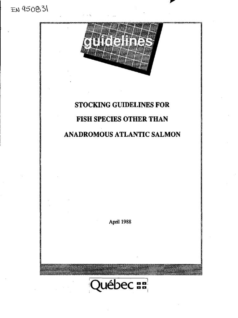 Stocking Guidelines For Fish Species Other Than Anadromous Atlantic ...